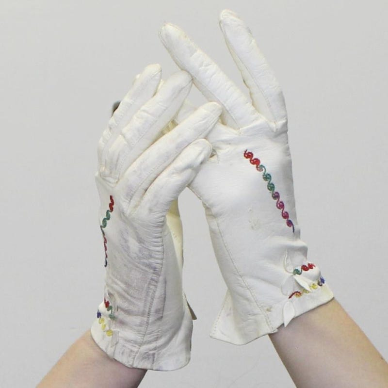 Embroidered Gloves - Etsy