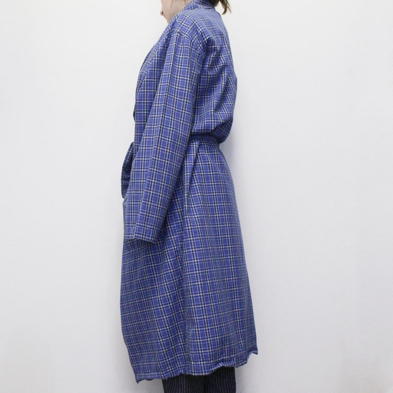 Vintage 90s Polo Ralph Lauren Sleepwear Plaid Flannel Robe POLO Blue ...