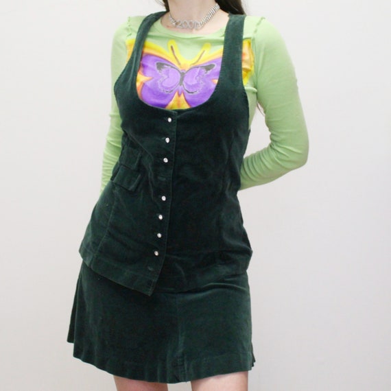 Vintage 70s Outfit Set! Emerald Green Matching velvet… - Gem