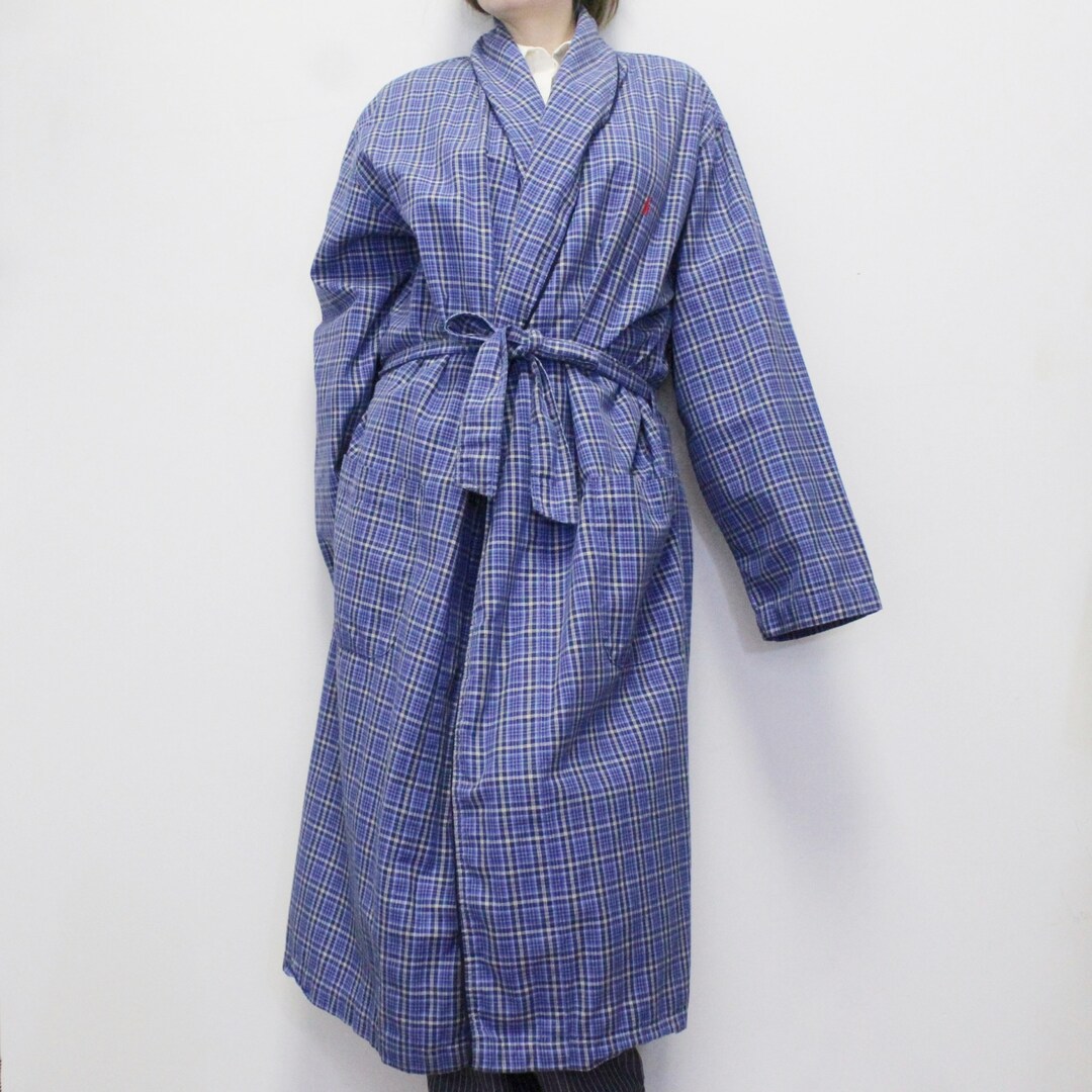 Vintage 90s Polo Ralph Lauren Sleepwear Plaid Flannel Robe - POLO Blue ...