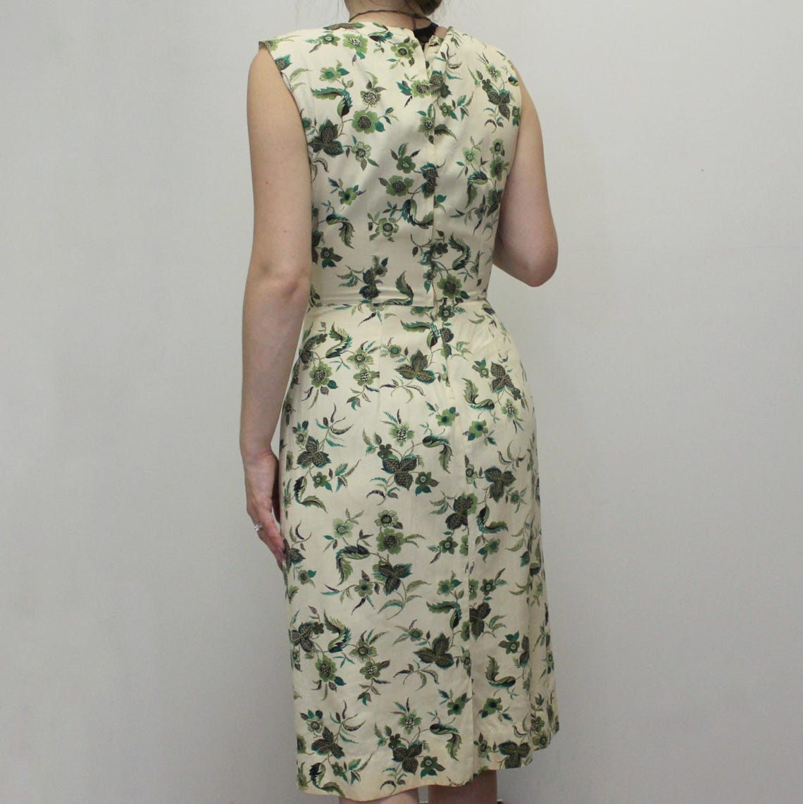 Vintage 60s Day Dress Floral Tapered Sleeveless Pencil Dress- Vintage ...