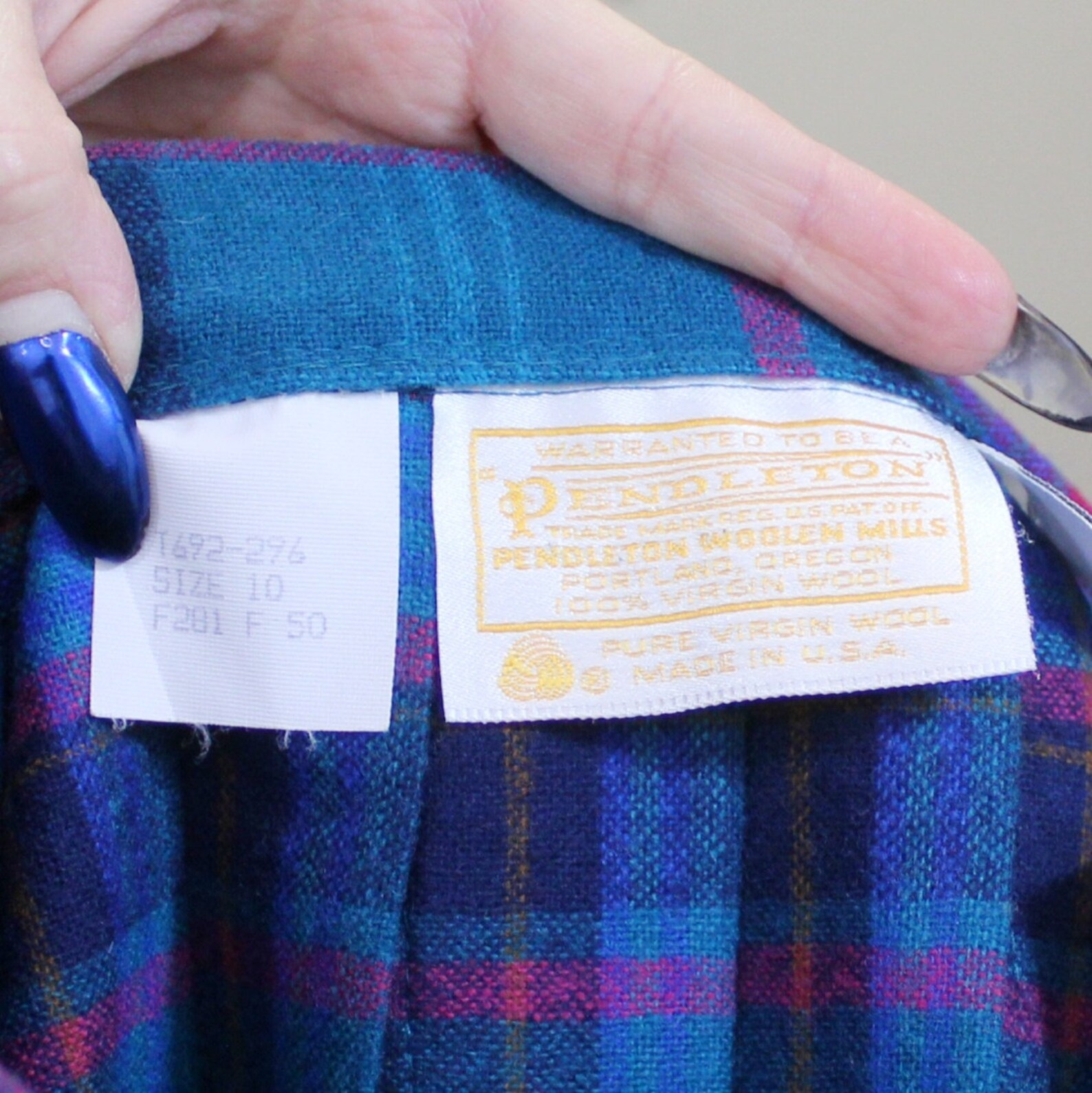 Vintage 80s Pendleton Plaid Pleated High Waisted Midi Skirt Preppy Academia Pendleton Pink Teal ...