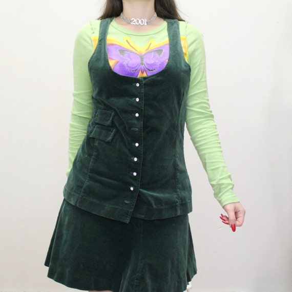 Vintage 70s Outfit Set! Emerald Green Matching velvet… - Gem