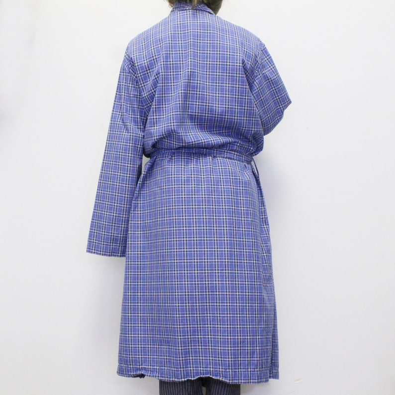 Vintage 90s Polo Ralph Lauren Sleepwear Plaid Flannel Robe POLO Blue ...