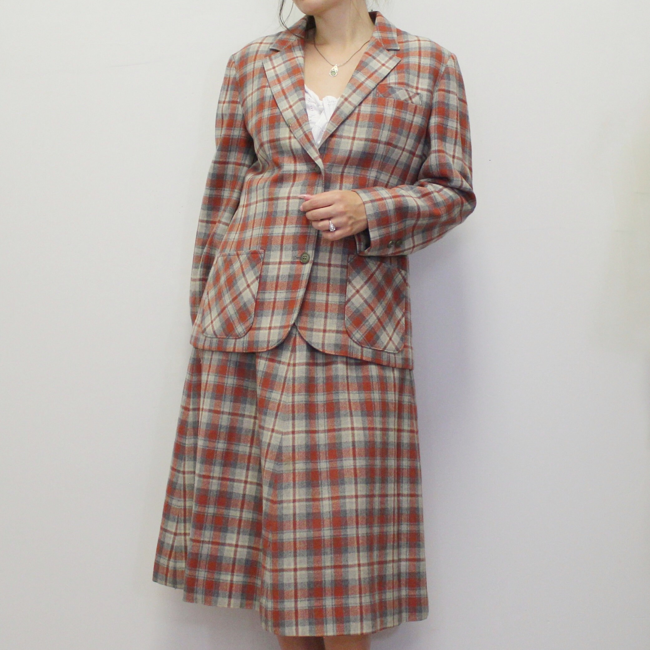Vintage 60s Pendleton Plaid Skirt Suit Set Blazer and Matching Mini ...
