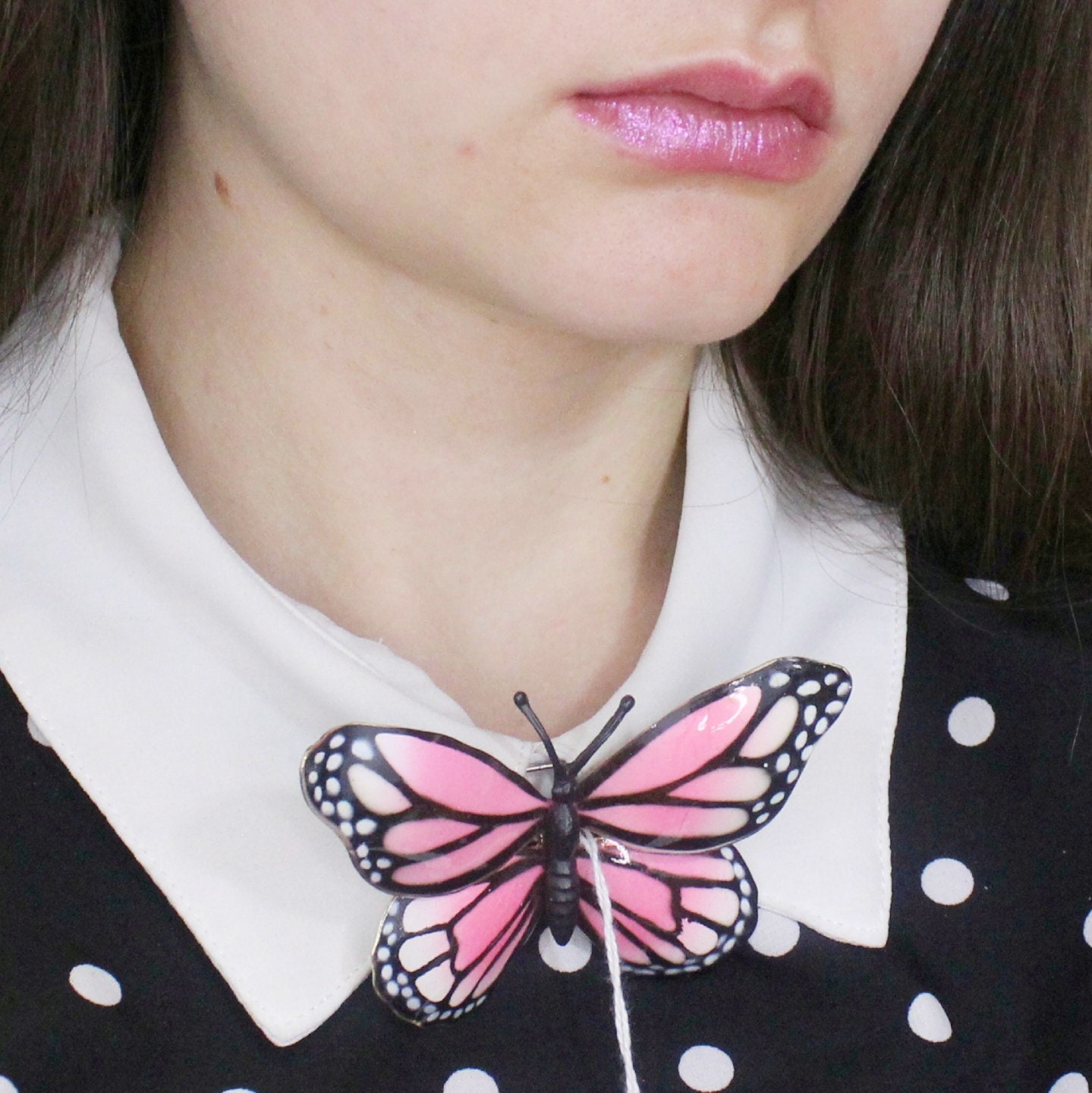 Vintage 70s Giant Pink Butterfly Brooch EH27 - Etsy