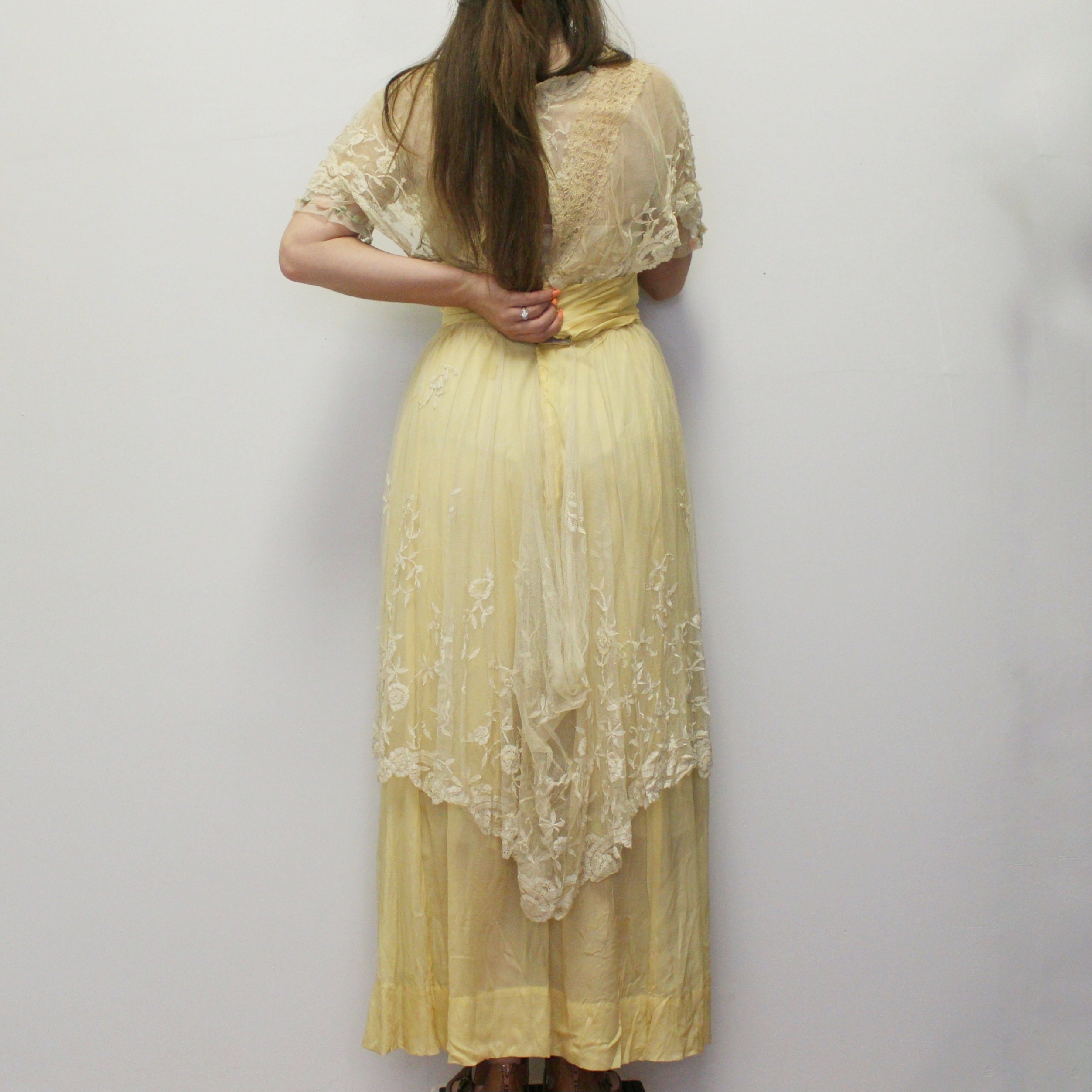 Vintage Edwardian Tea Dress Intricate Delicate Layered Net and Lace ...