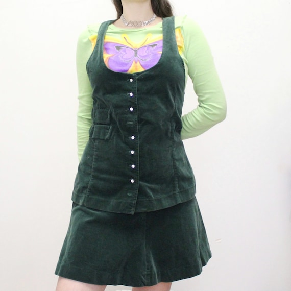 Vintage 70s Outfit Set! Emerald Green Matching velvet… - Gem