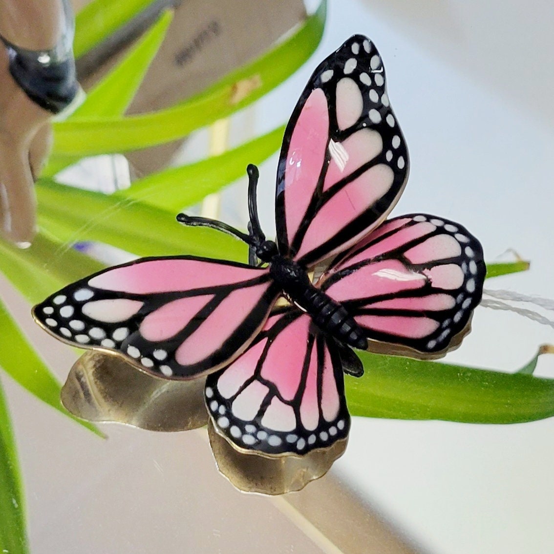 Vintage 70s Giant Pink Butterfly Brooch EH27 - Etsy