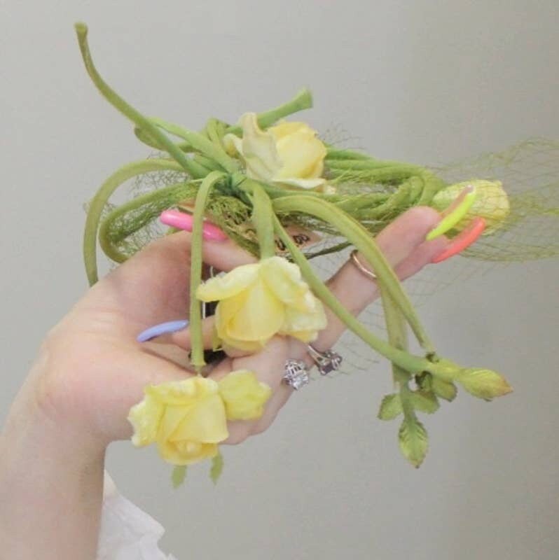 Vintage 60s Fairycore Floral Chignon Cap/whimsy Hair Accessory - Etsy