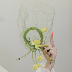 Vintage 60s Fairycore Floral Chignon Cap/whimsy Hair Accessory - Etsy