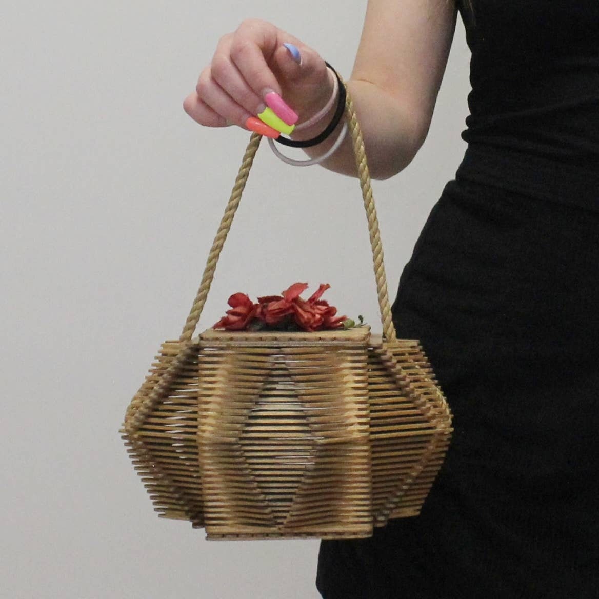 Vintage 50s Popsicle Stick Purse With 3D Flower Detail - Etsy