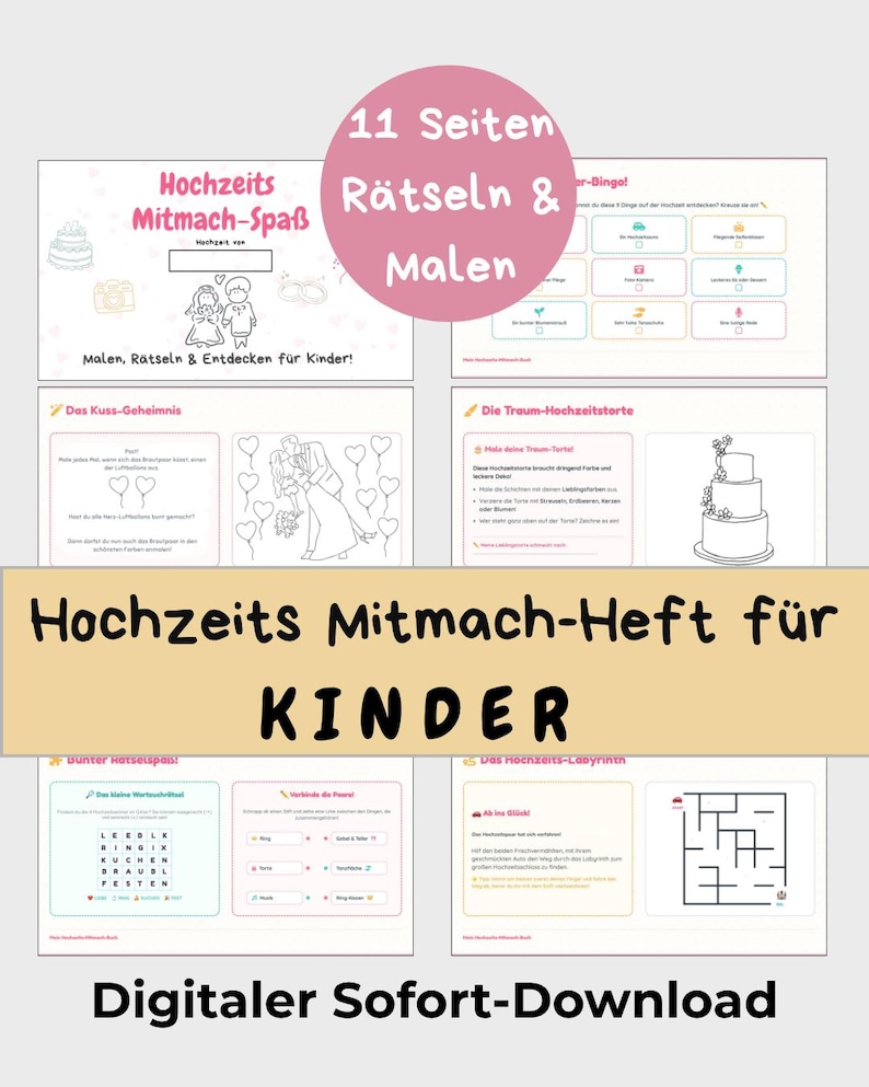 Wedding Kids Activities PDF | Wedding Puzzles for Kids | Wedding ...