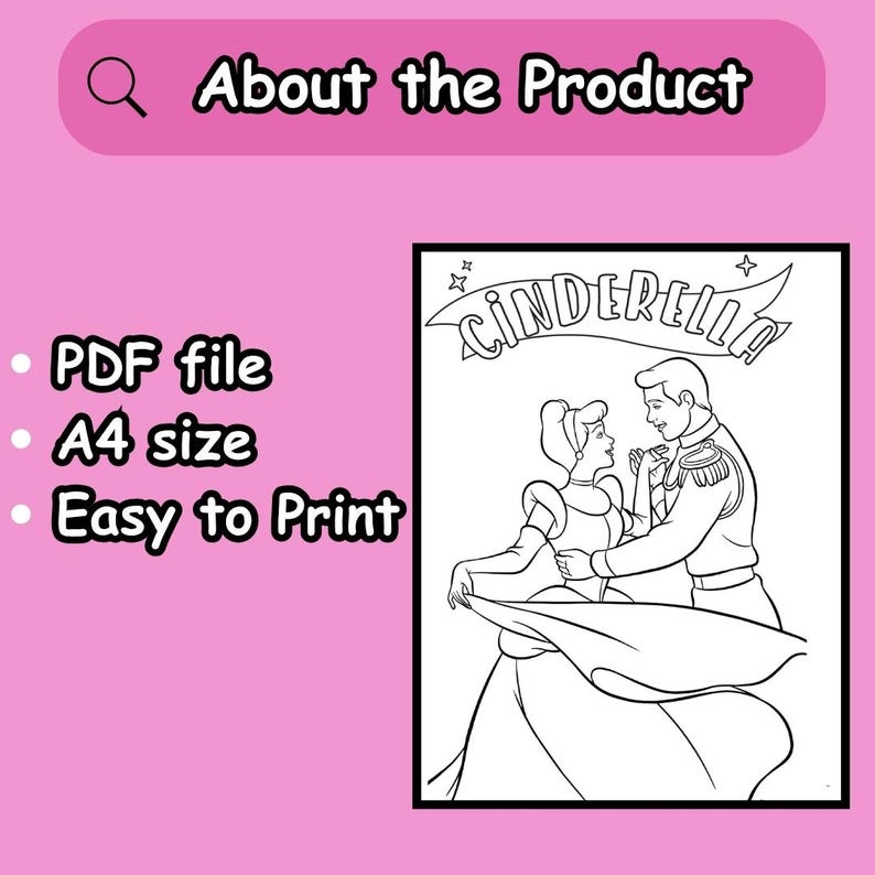 Princess Coloring Pages for Kids, Printable A4 Activity Book (digital ...