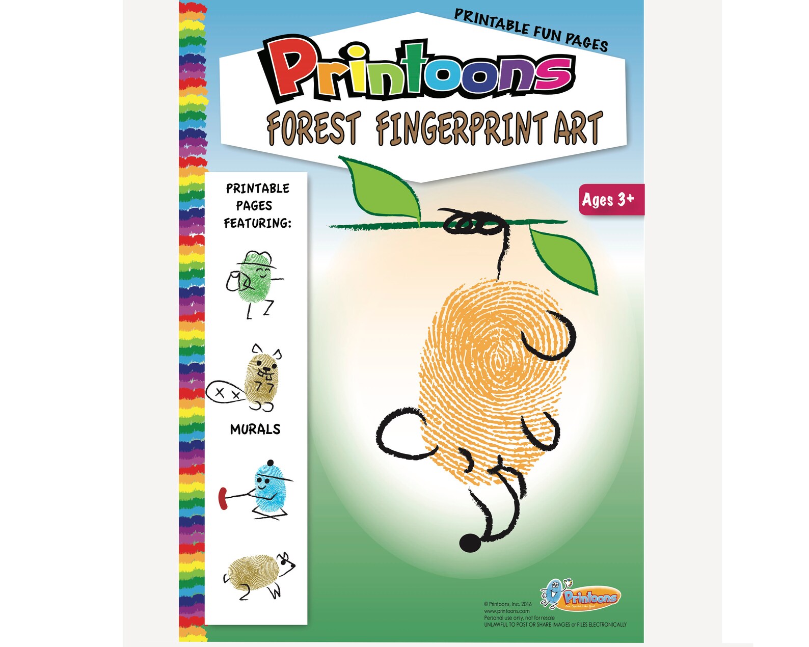FOREST THUMBPRINT Art, Forest Worksheets, Forest Animal Art and Craft ...