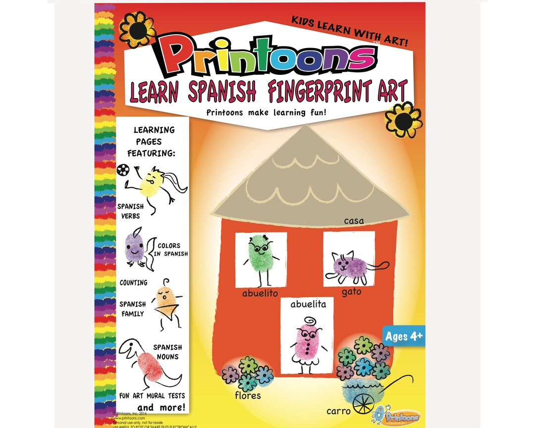 SPANISH LEARNING THUMBPRINT Art, Spanish Worksheets, Home School ...