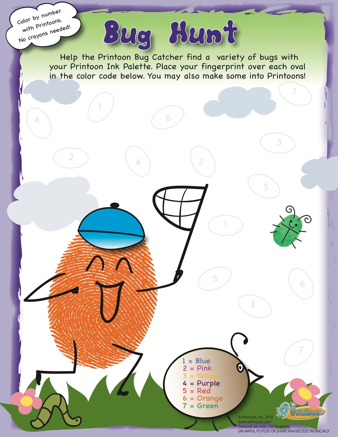 INSECT THUMBPRINT ART, I Love Bugs Fingerprint Art, Bugs Digital ...