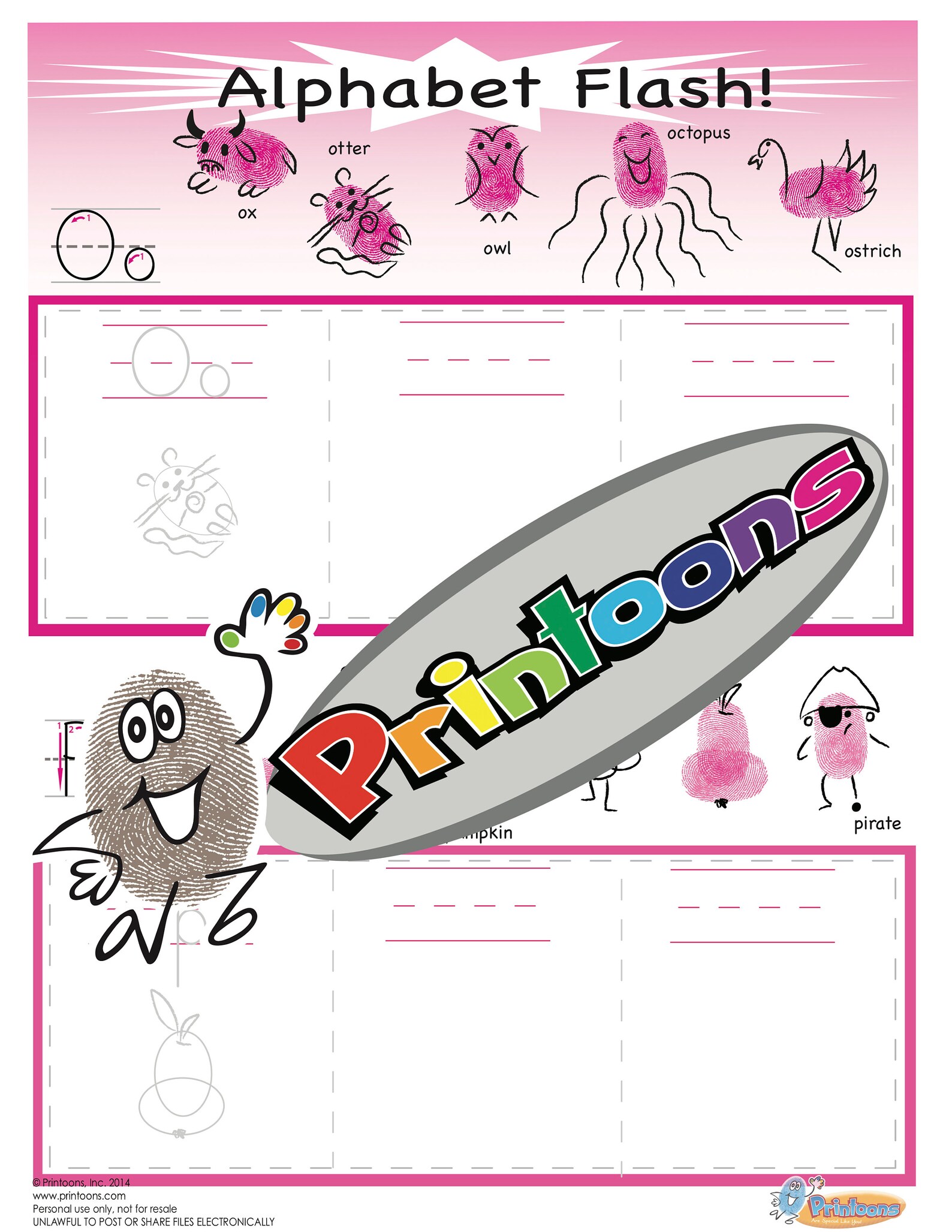 ALPHABET FLASH Cards Thumbprint Art and Letter Forming, Learn Alphabet ...