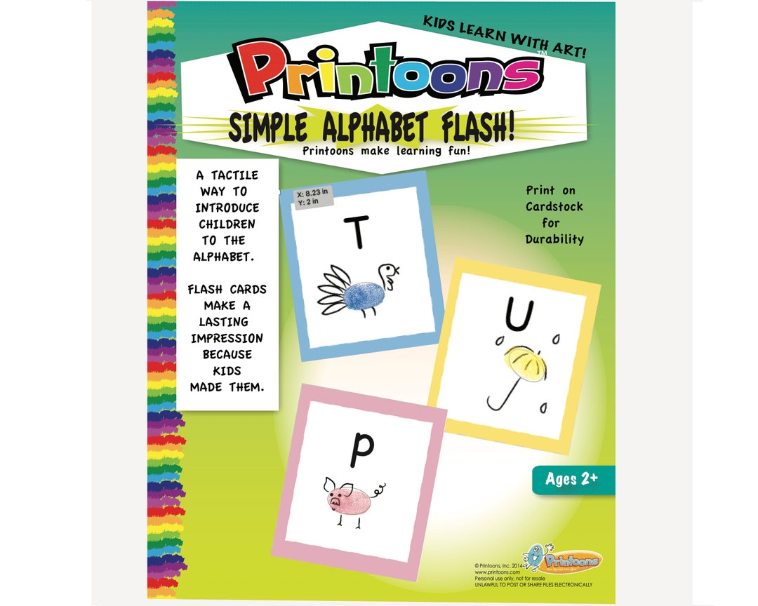ALPHABET THUMBPRINT FLASH Cards, Preschool Alphabet Worksheets, Home ...