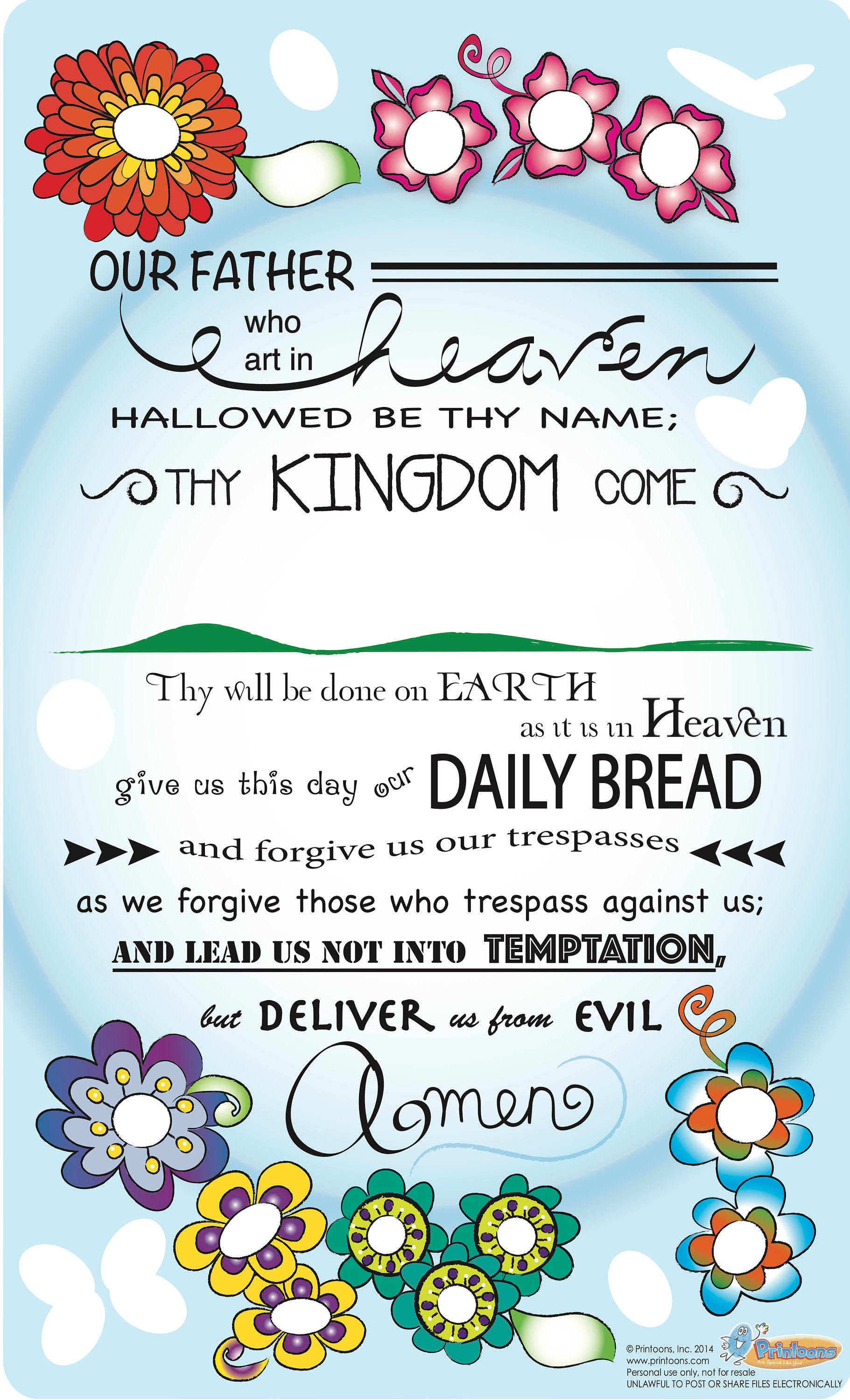 PRAYER FINGERPRINT ART, Lord's Prayer Diy Framable Art, Lord's Prayer ...