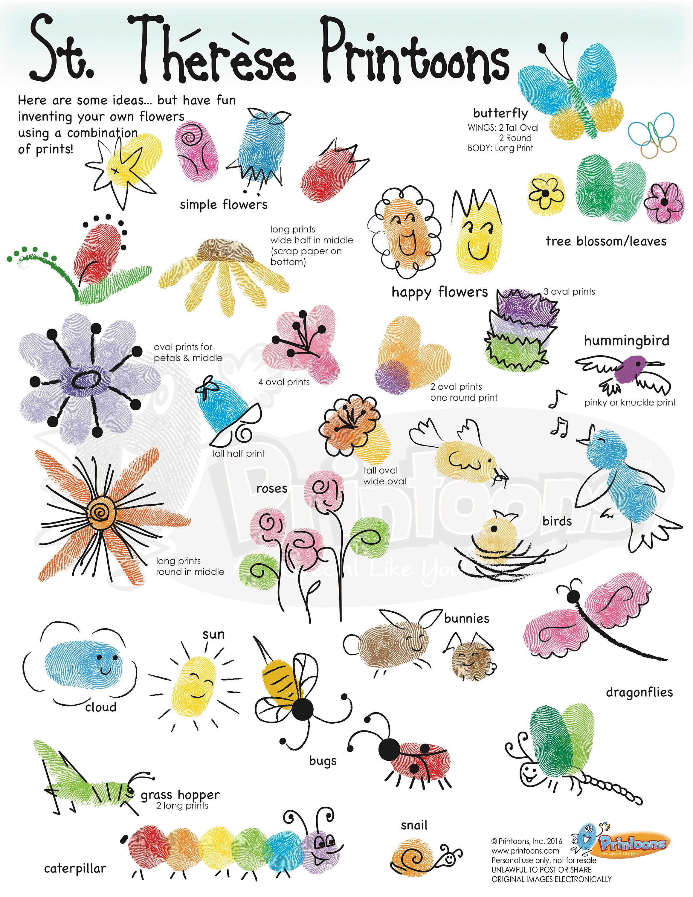 ST THERESE POSTERS Digital Download Fingerprint Art Kit, St Therese ...