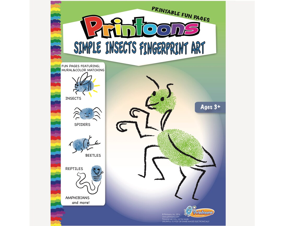 INSECT THUMBPRINT ART, I Love Bugs Fingerprint Art, Bugs Digital ...