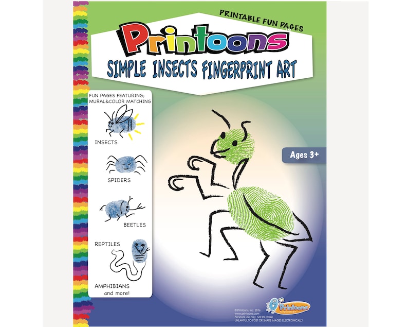 INSECT THUMBPRINT ART, I Love Bugs Fingerprint Art, Bugs Digital ...