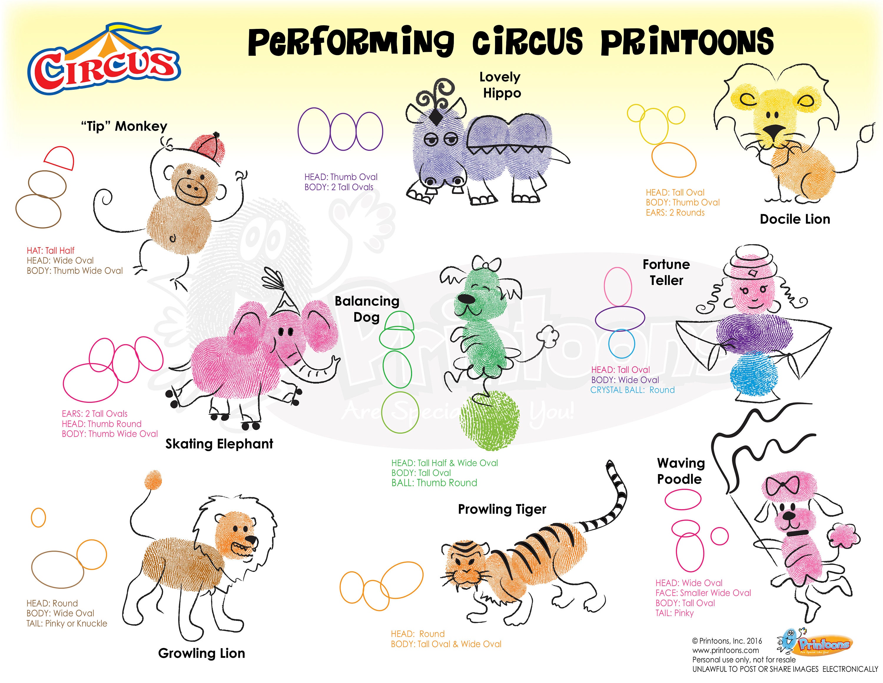 CIRCUS BOOK & POSTER Fingerprint Art Circus Worksheets - Etsy Ireland