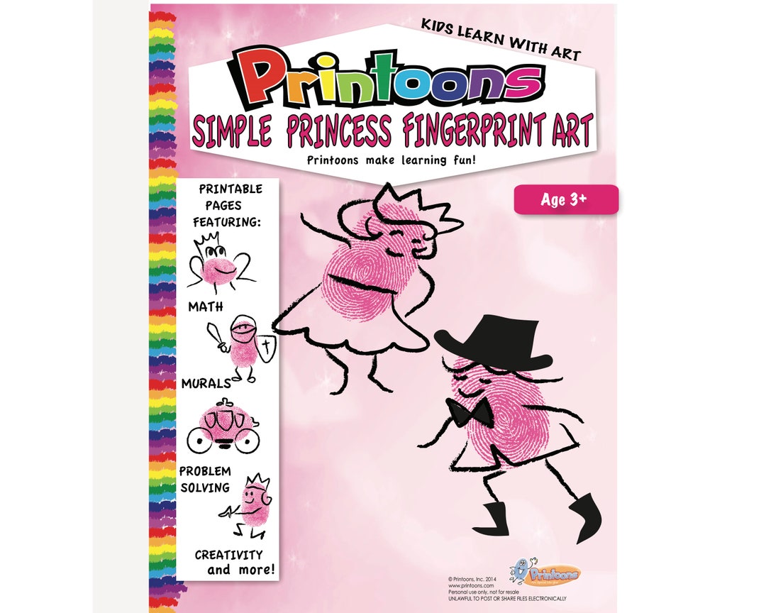 PRINCESS THUMBPRINT Art, Princess DIY, Princess Worksheets, Princess ...