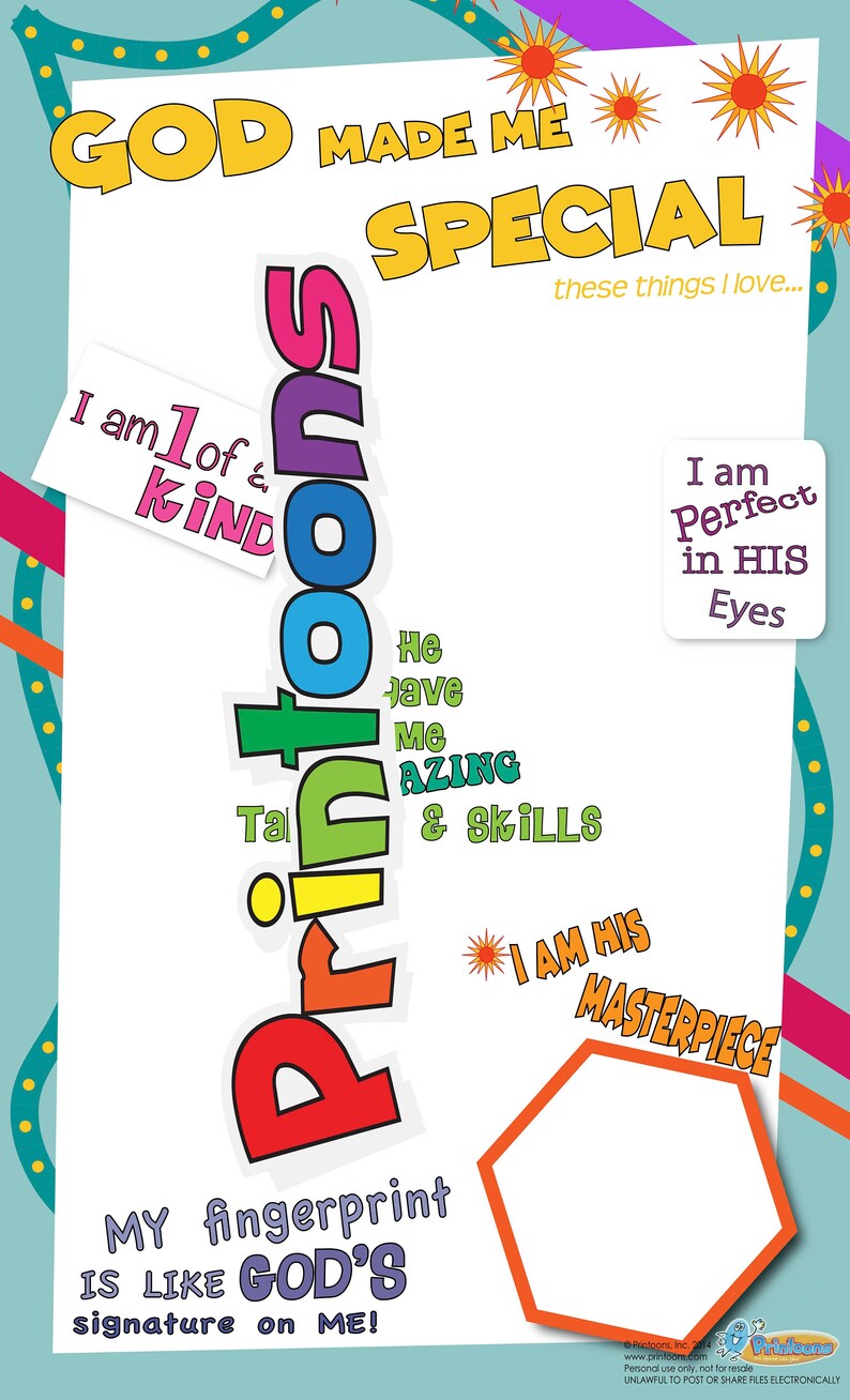 GOD MADE Me SPECIAL Fingerprint Art, God Loves Me, Daughter of the King ...