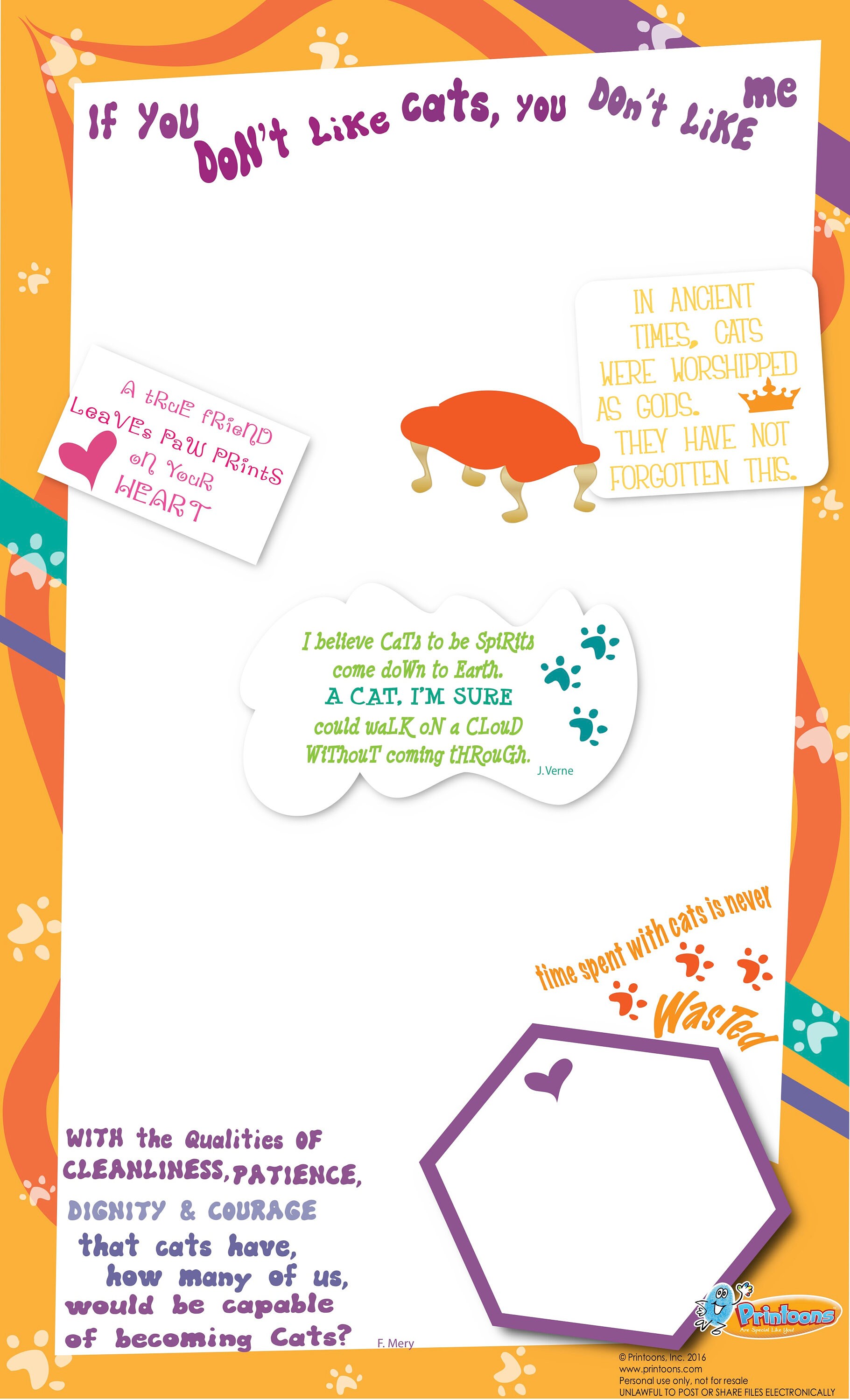 CAT POSTERS Fingerprint Art, Cat Fingerprint Art Party Fun, Feline ...