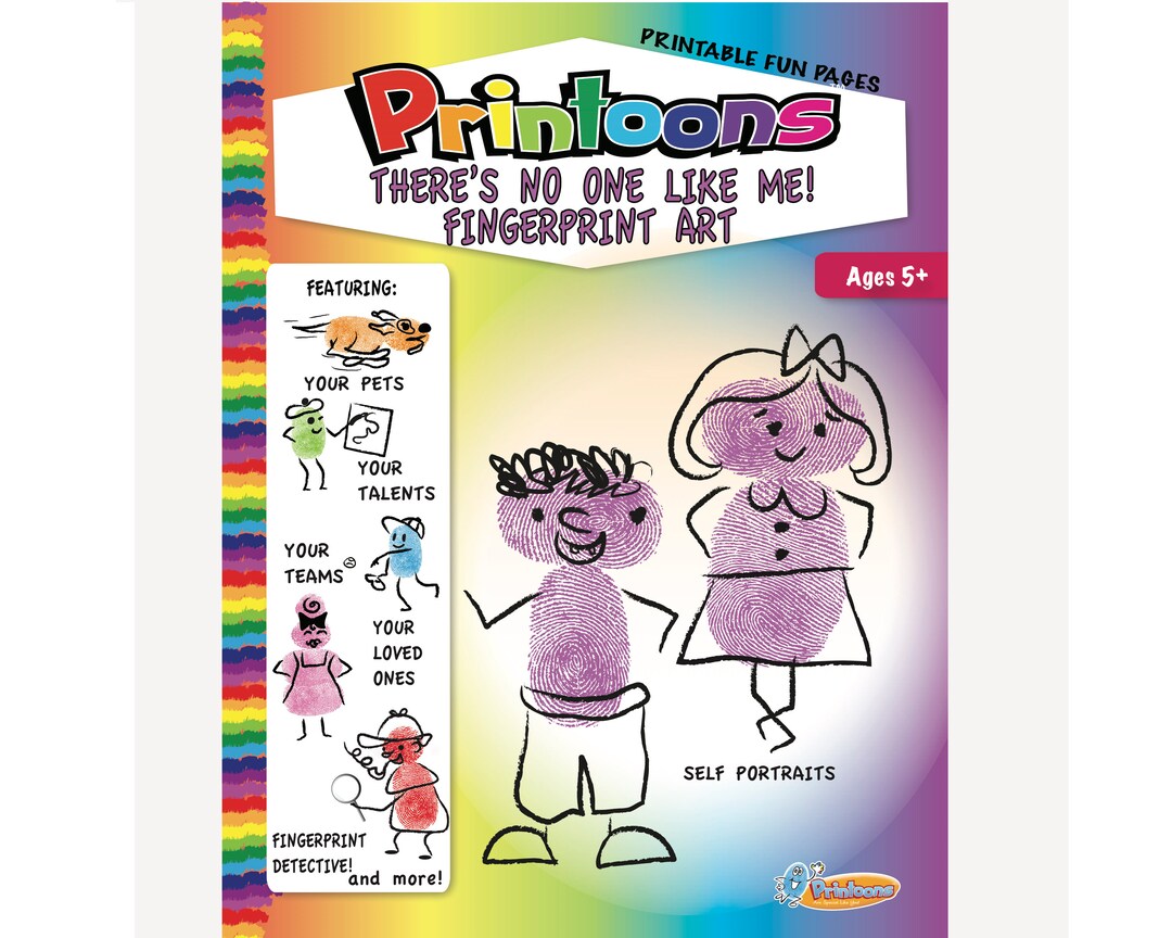 SELF-WORTH FINGERPRINT Art Digital Download Kit, Self-esteem Worksheets ...