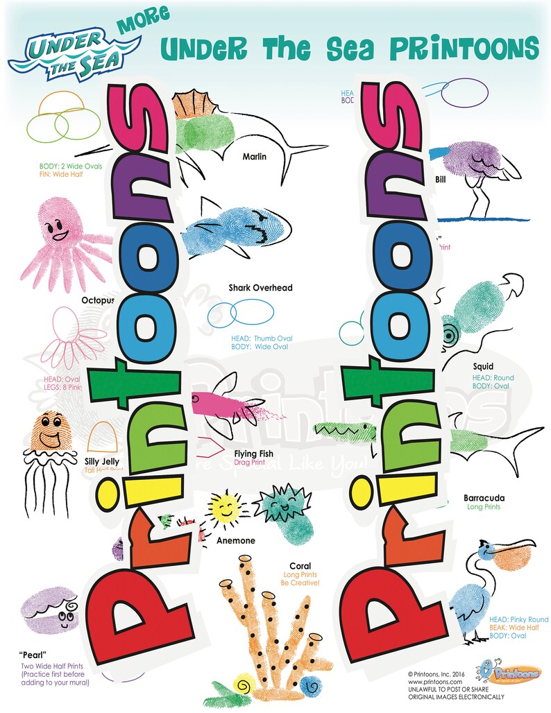 SEA CRAFTS FINGERPRINT Art, Diy Under the Sea, Under the Sea Worksheets ...