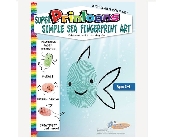 SEA LEARNING THUMBPRINT Art Under the Sea Fingerprint Art - Etsy