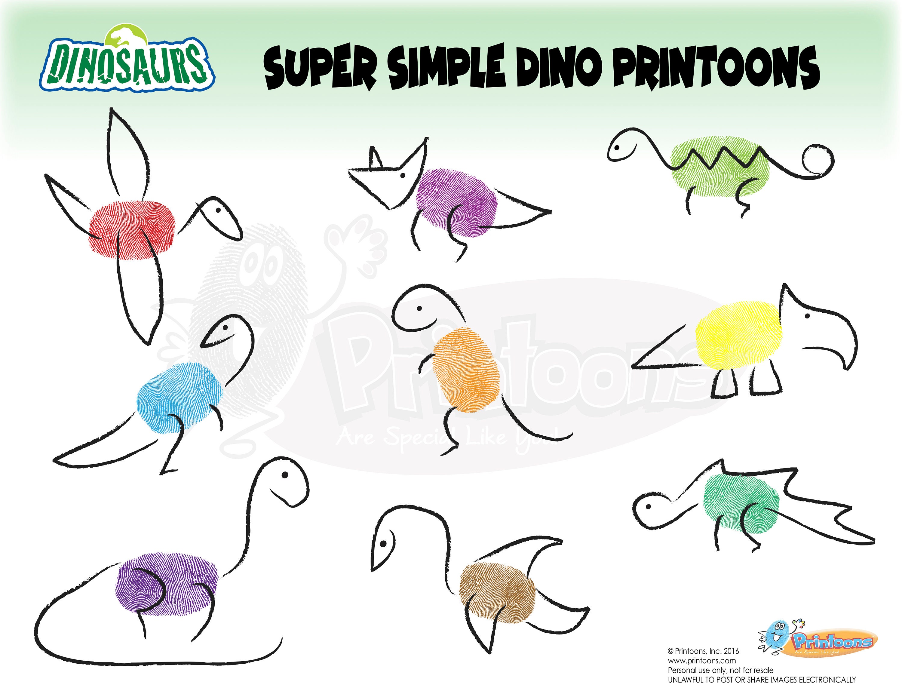 Finger Printing Art Set Dinosaurs at Nicholas Packard blog