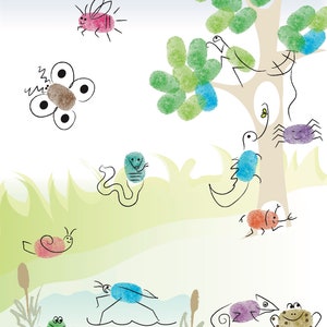 INSECT THUMBPRINT ART, I Love Bugs Fingerprint Art, Bugs Digital ...