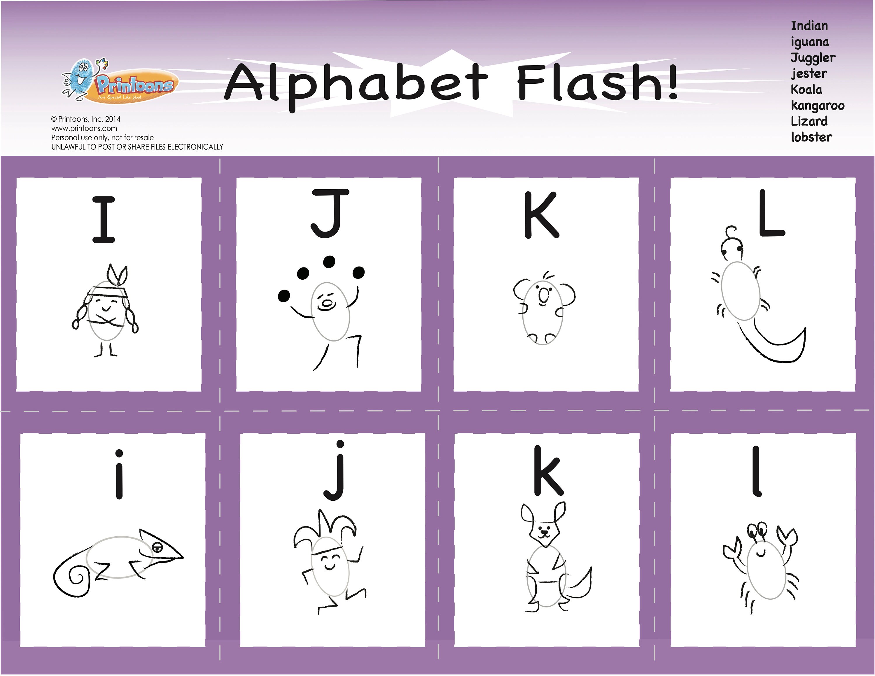 ALPHABET THUMBPRINT FLASH Cards, Preschool Alphabet Worksheets, Home ...