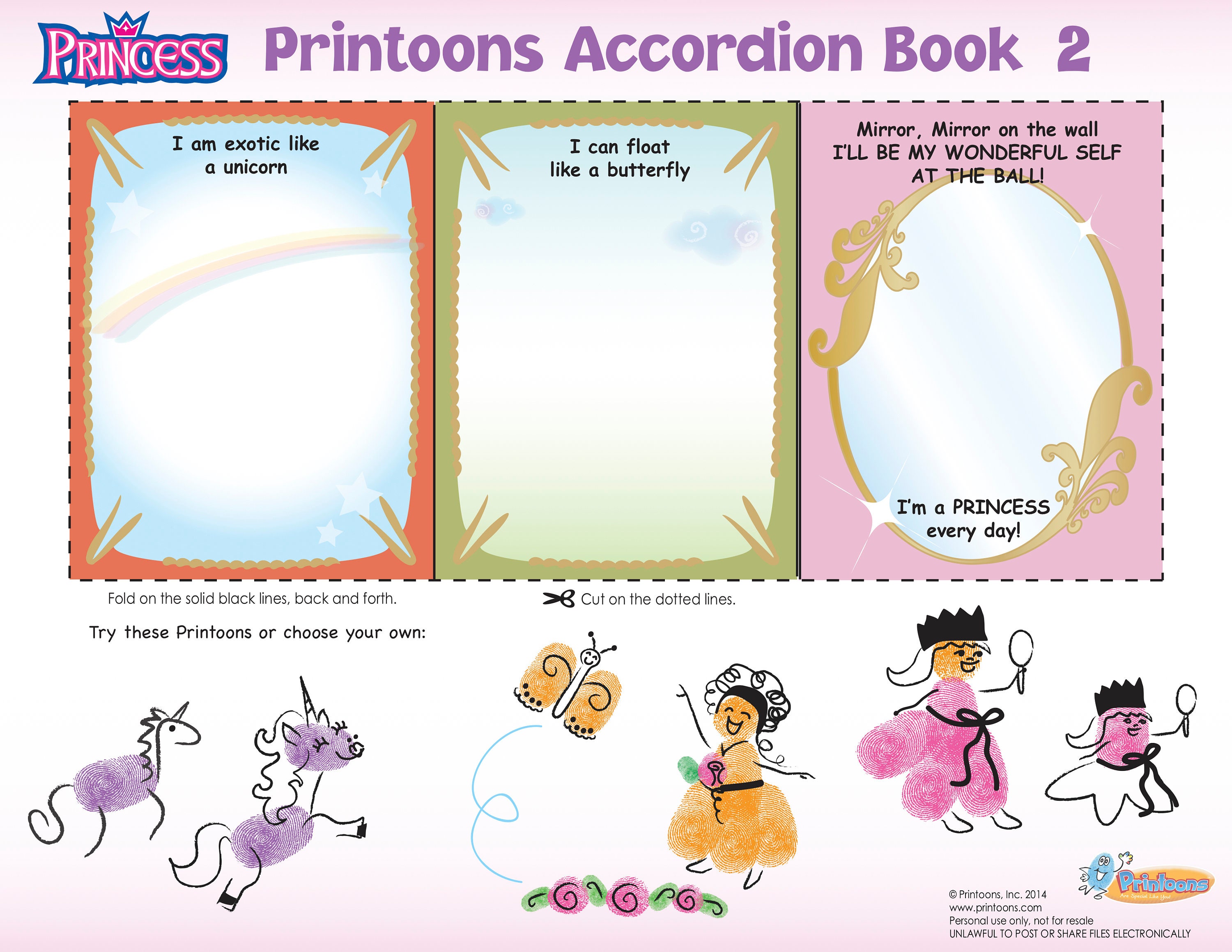 PRINCESS BOOK FINGERPRINT Art, Princess Diy, Princess Fingerprint Art ...