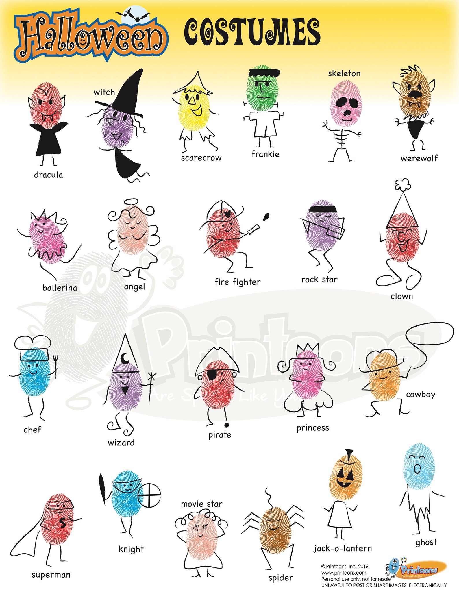 HALLOWEEN THUMBPRINT ART Halloween Worksheets Halloween - Etsy