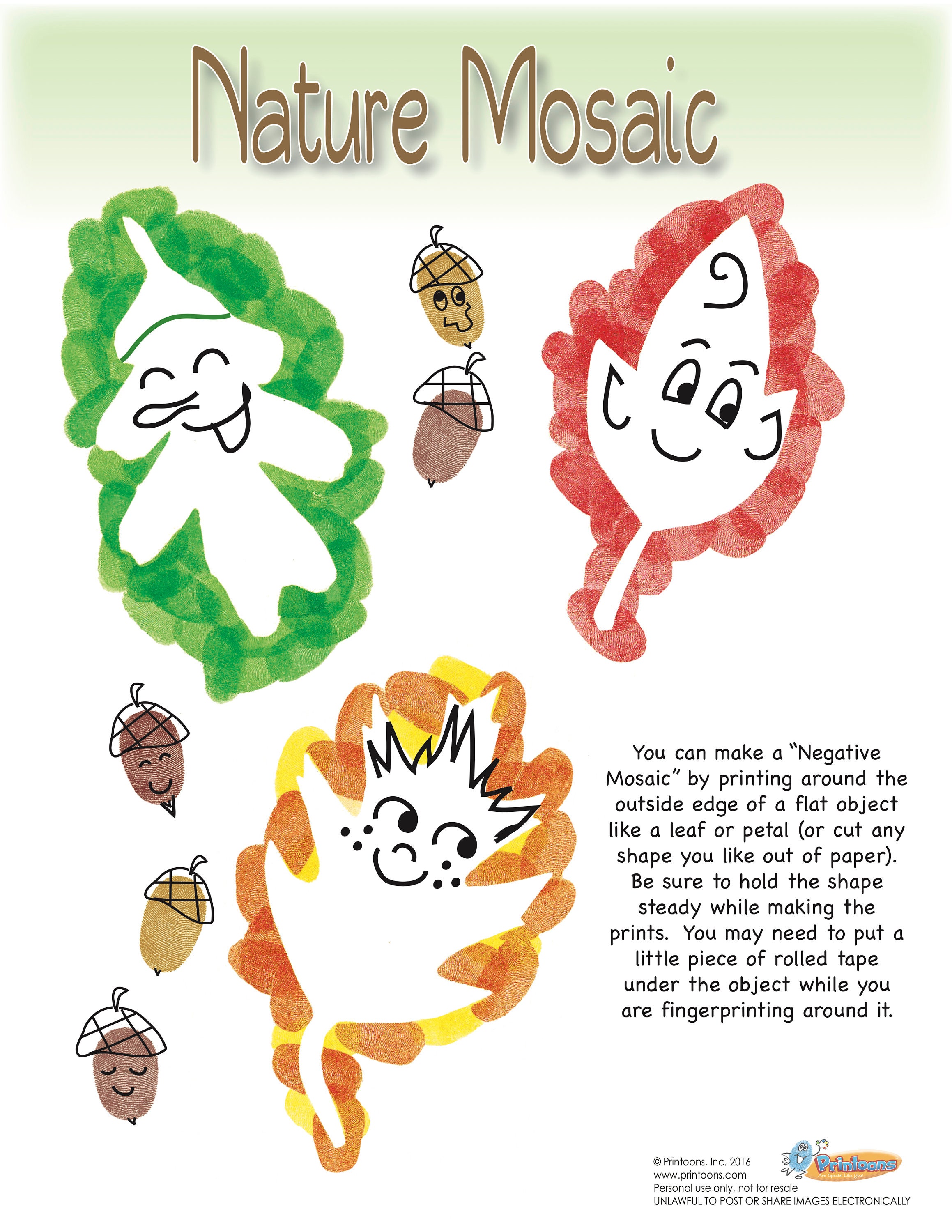 FOREST THUMBPRINT Art, Forest Worksheets, Forest Animal Art and Craft ...