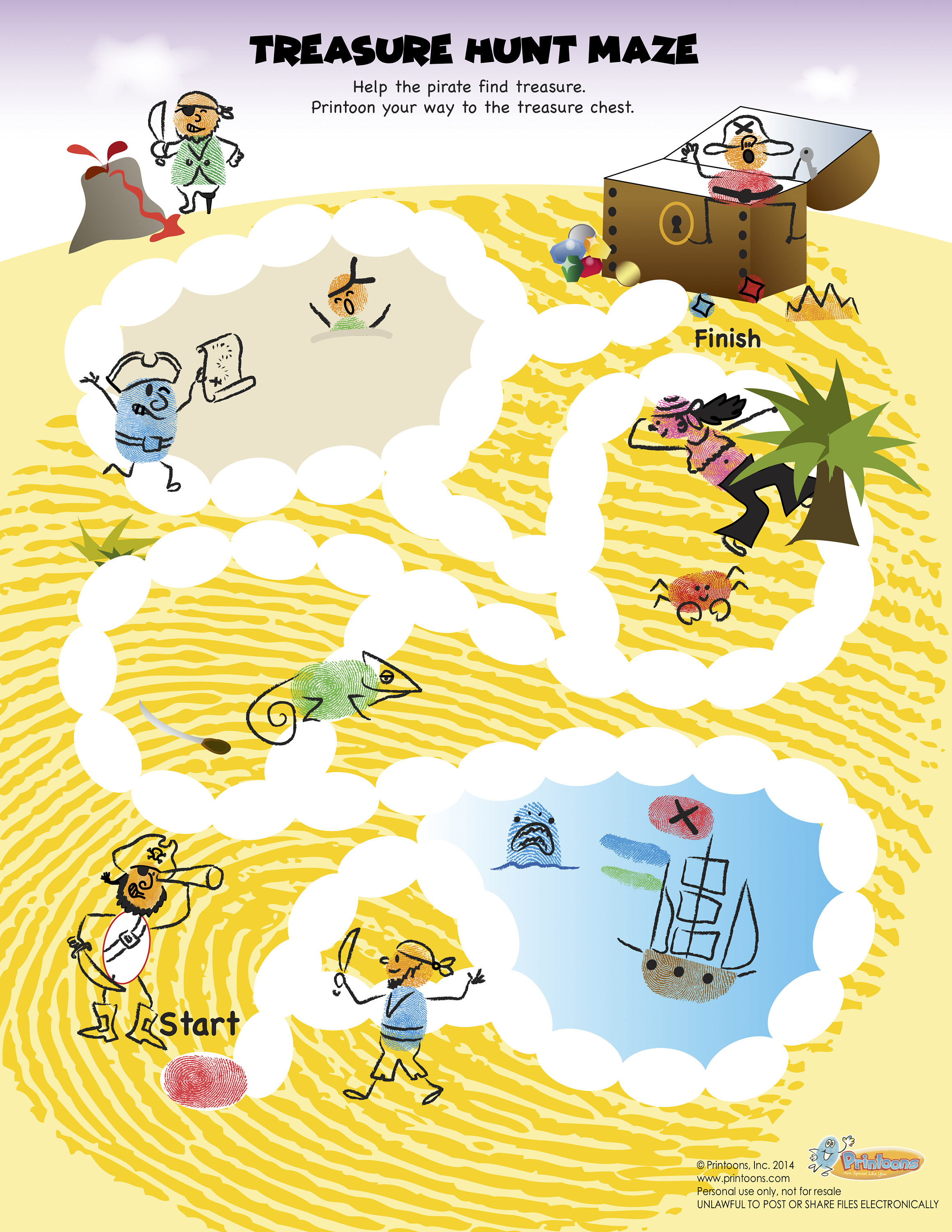 PIRATE LEARNING THUMBPRINT Art, Pirate Digital Download Fingerprint Art ...