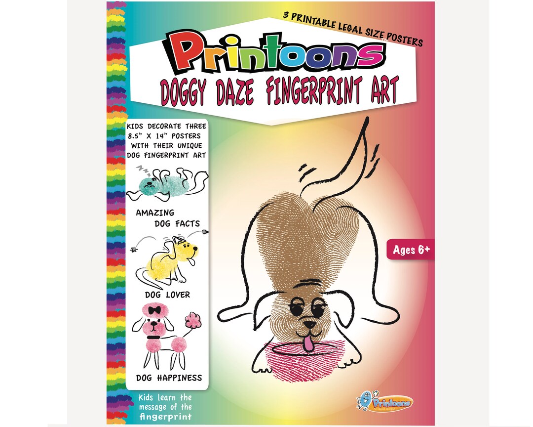 DOG POSTERS Fingerprint Art, Dog Fingerprint Art Kit, Digital Download ...