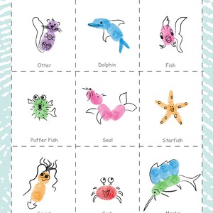 SEA CRAFTS FINGERPRINT Art Diy Under the Sea Under the Sea - Etsy