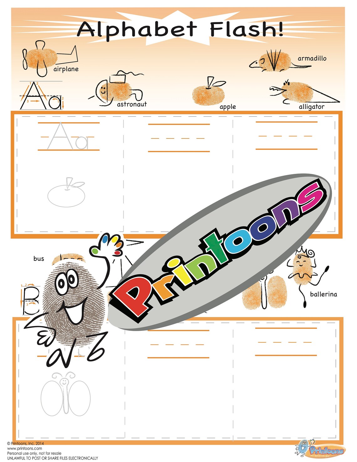 ALPHABET FLASH Cards Thumbprint Art and Letter Forming Learn - Etsy