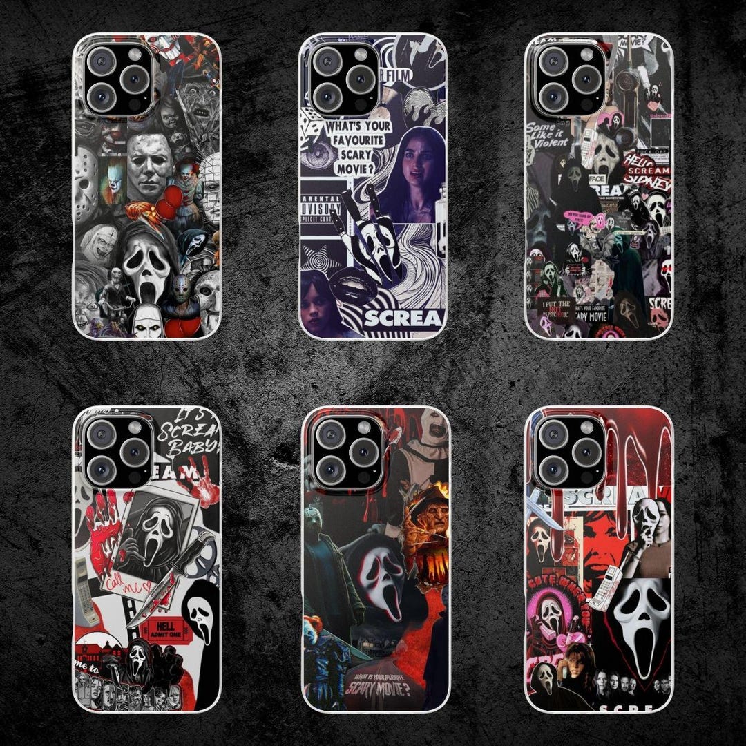 Scream Phone Case HR019 – Ghost Face and Classic Horror Movie Collage ...