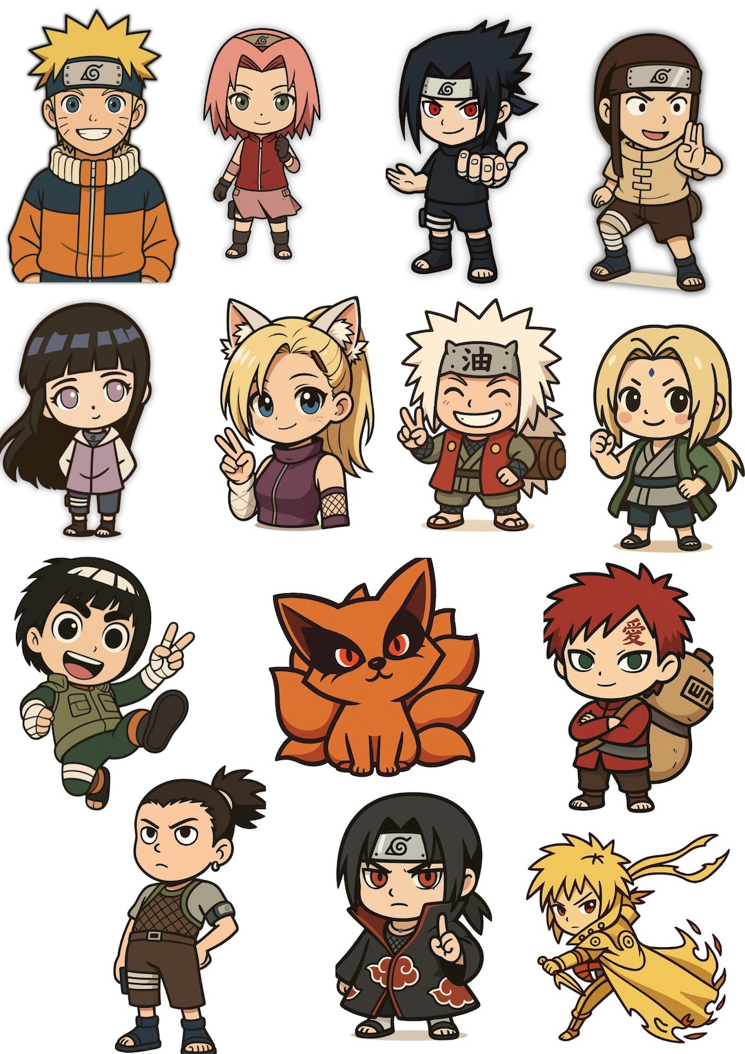 Anime Character Sticker Pack | 15 Iconic Series PNG Bundle (digital ...