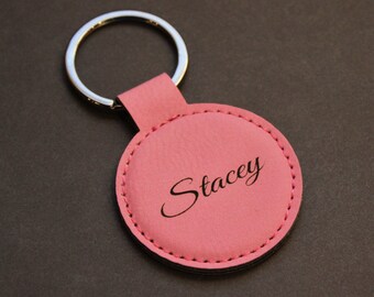 Personalized Vegan Leather Keychain Vegan Key Chain Key Fob | Etsy