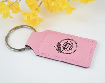 Personalized Vegan Leather Keychain Vegan Key Chain Key Fob | Etsy