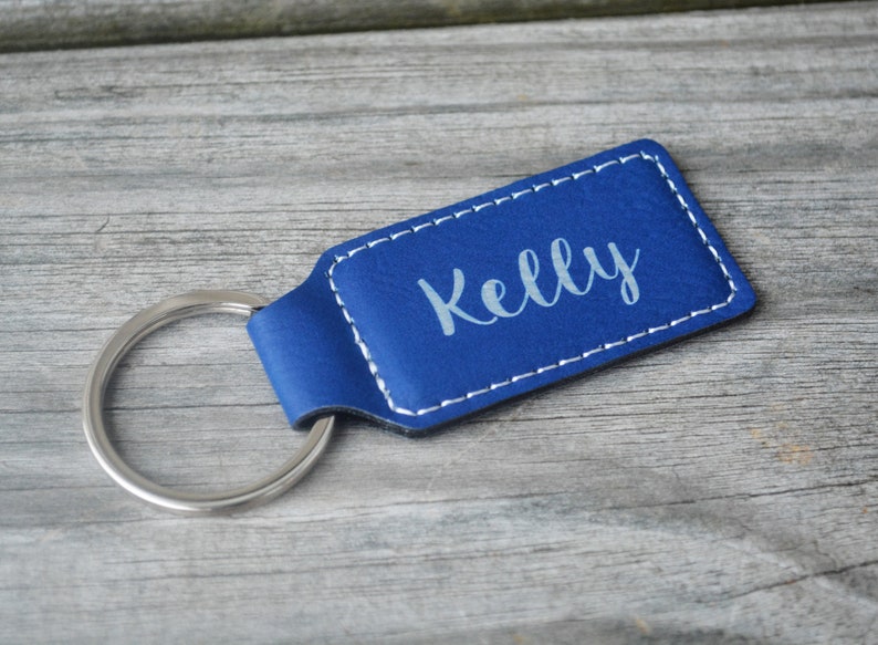 Personalized Keychain Vegan Leather Keychain Vegan Key | Etsy