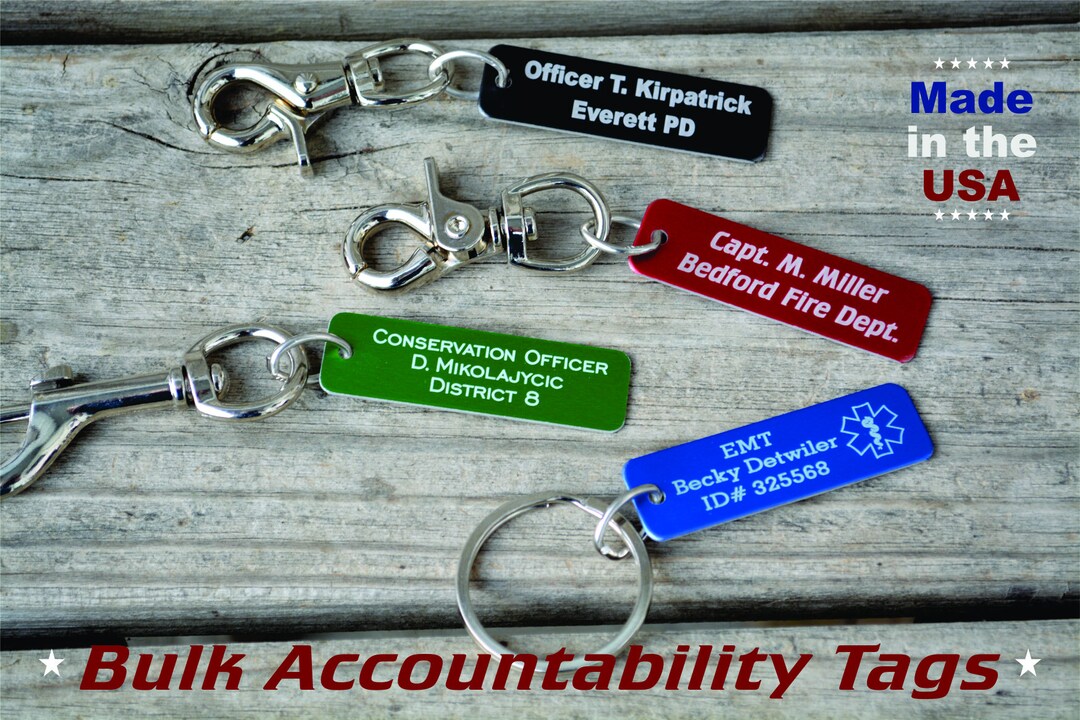 Accountability Tag, Engraved Accountability Tag, First Responder ...